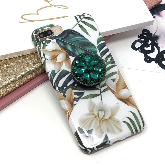 Accessories | Iphone Green Floral Leaf Case | Poshmark